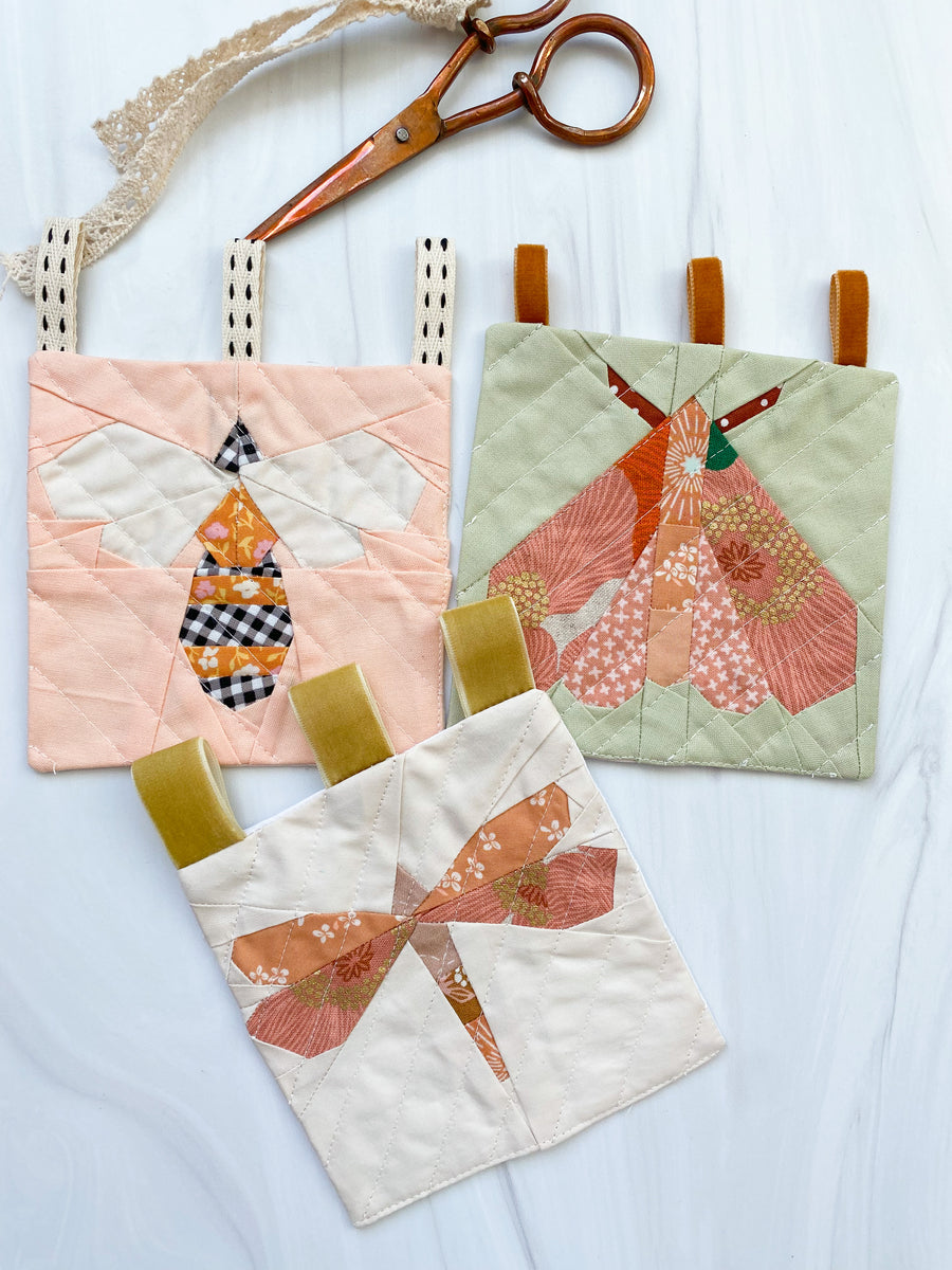 3 Pattern Bundle - Bee, Dragonfly, and Moth - FPP Patterns - PDF Downl ...