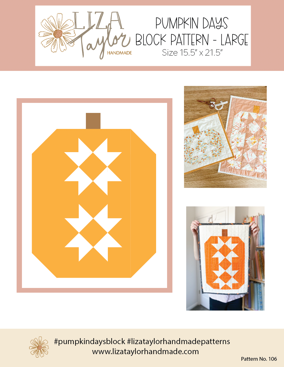Pumpkin Days Block Pattern - Large - PDF Download – Lizataylorhandmade