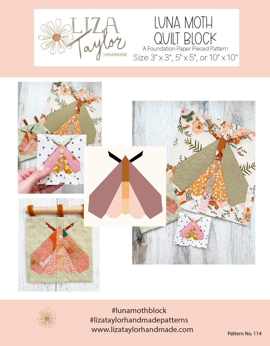 3 Pattern Bundle - Bee, Dragonfly, and Moth - FPP Patterns - PDF Downl ...